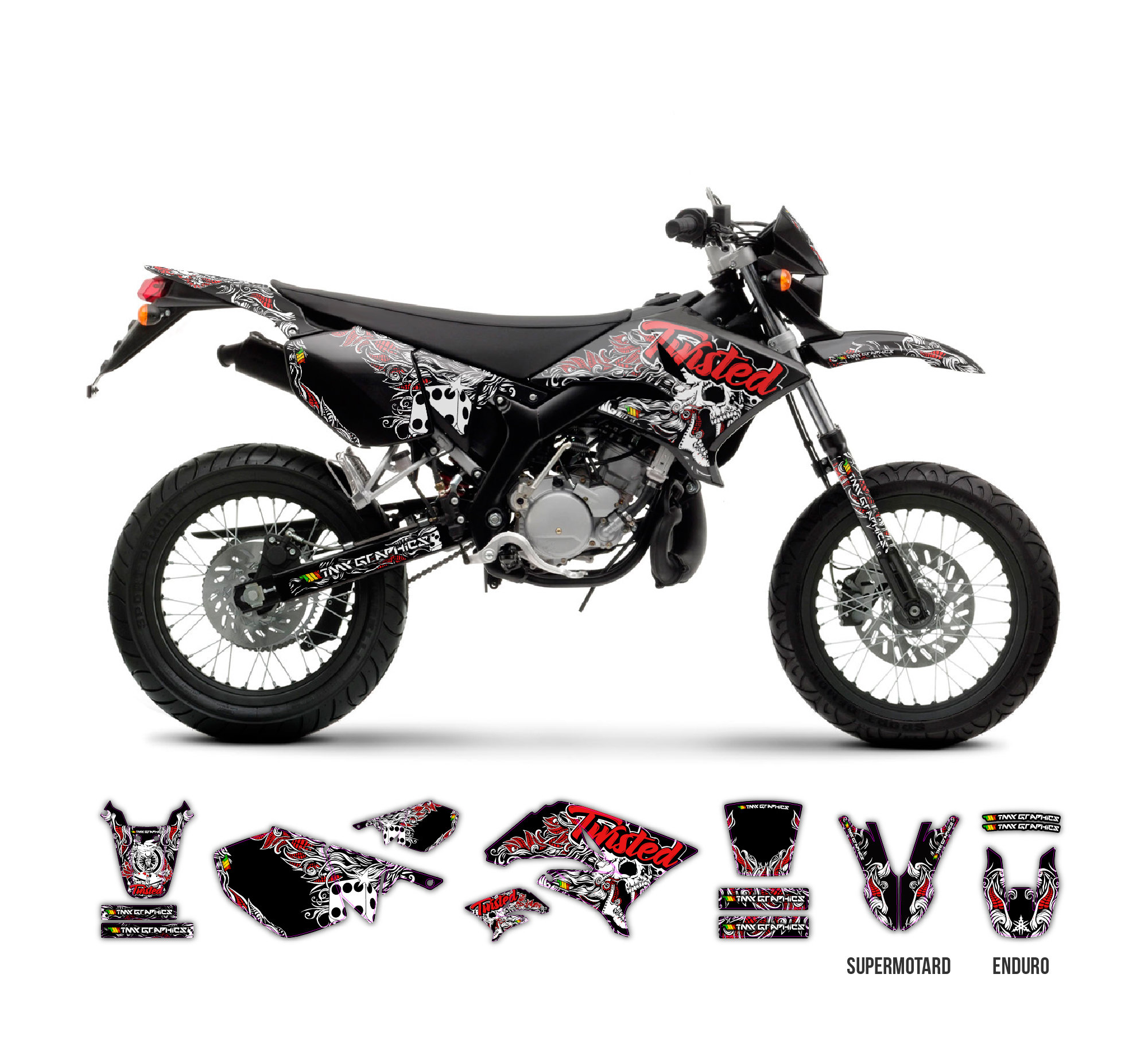 Twisted Series graphics kit for Yamaha DT 50 • TMX Graphics
