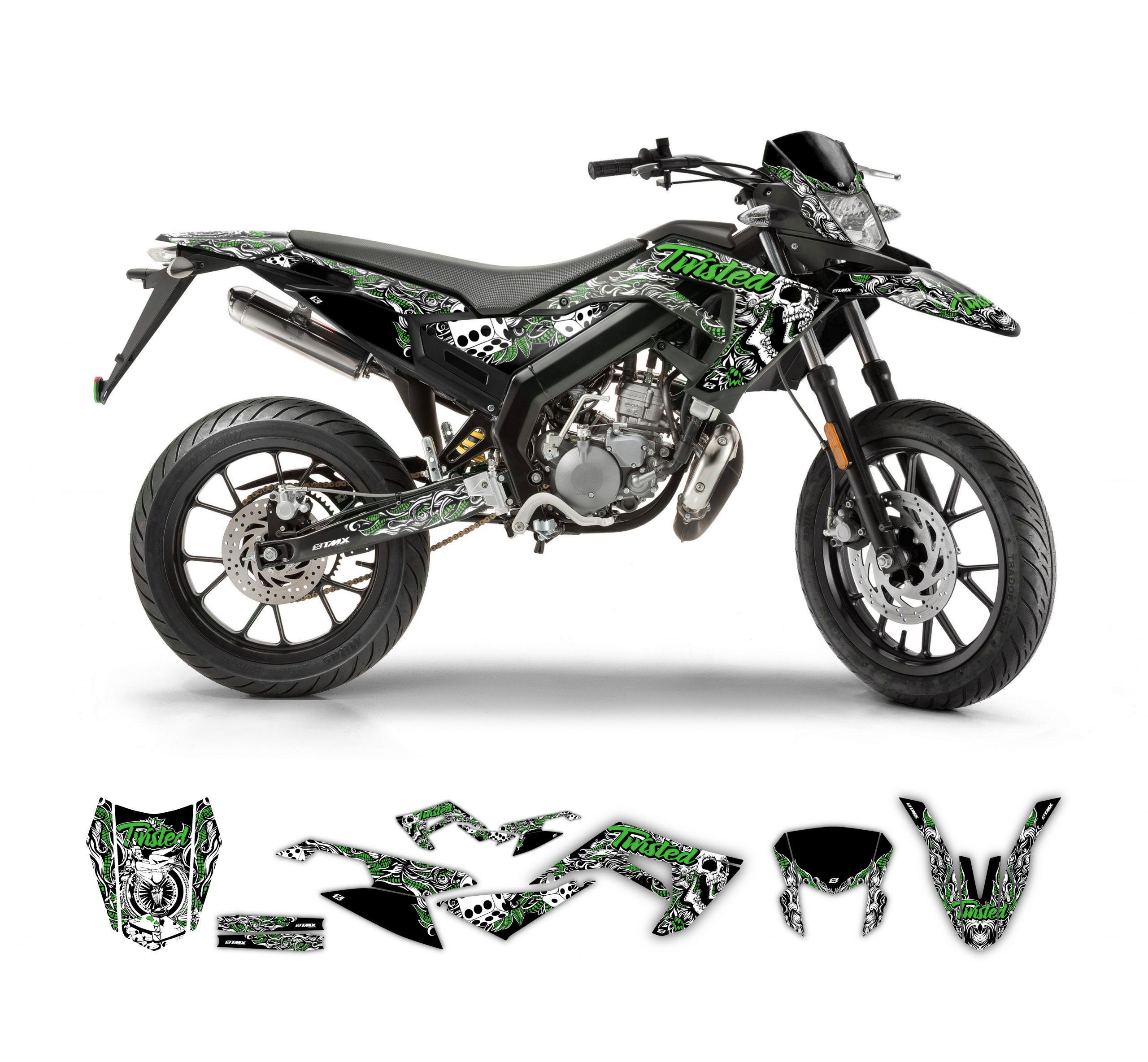 Twisted Series graphics kit for Derbi Senda 50 • TMX Graphics