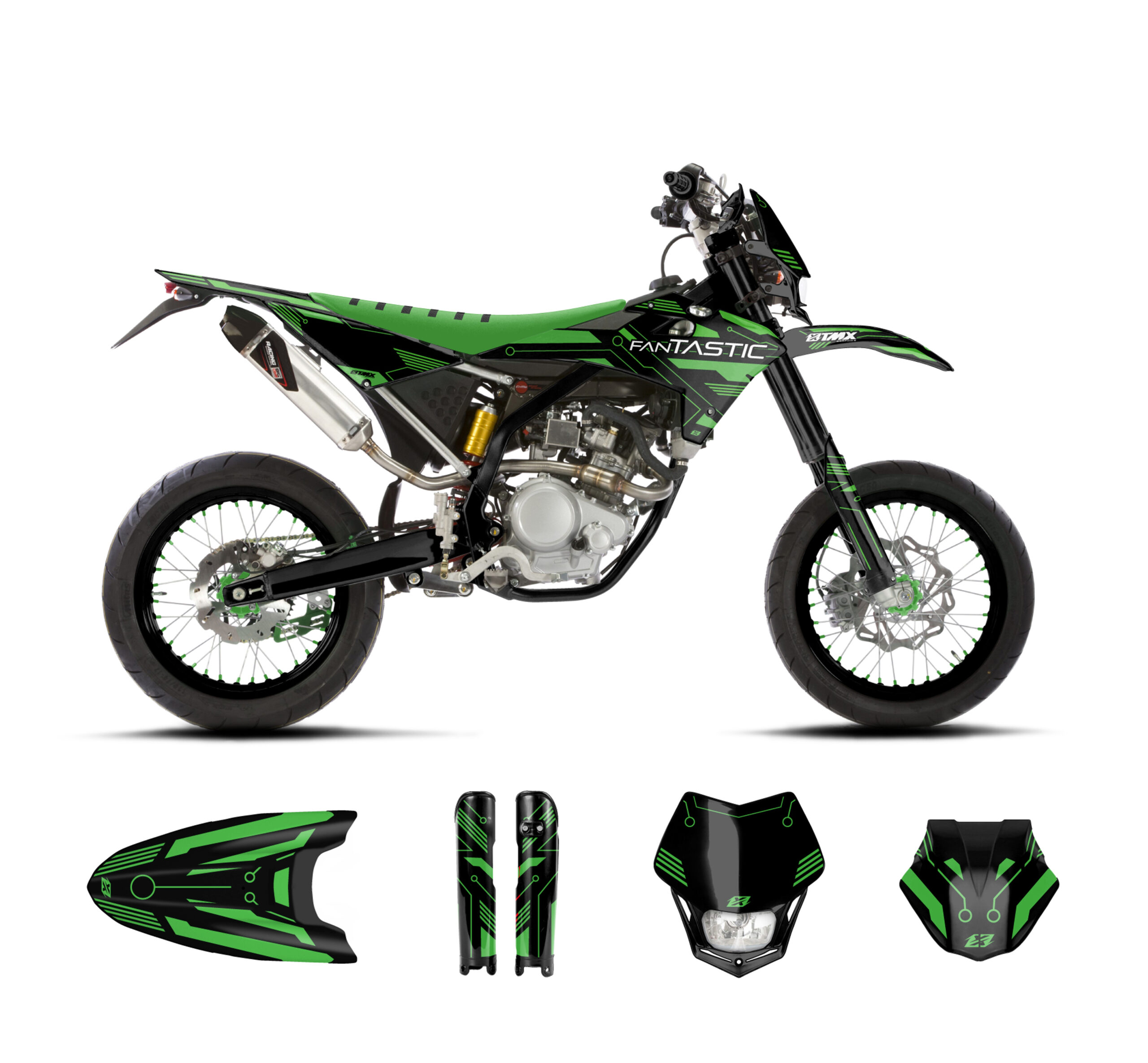 Cyber Series graphics kit for Fantic 50 and 125 • TMX Graphics