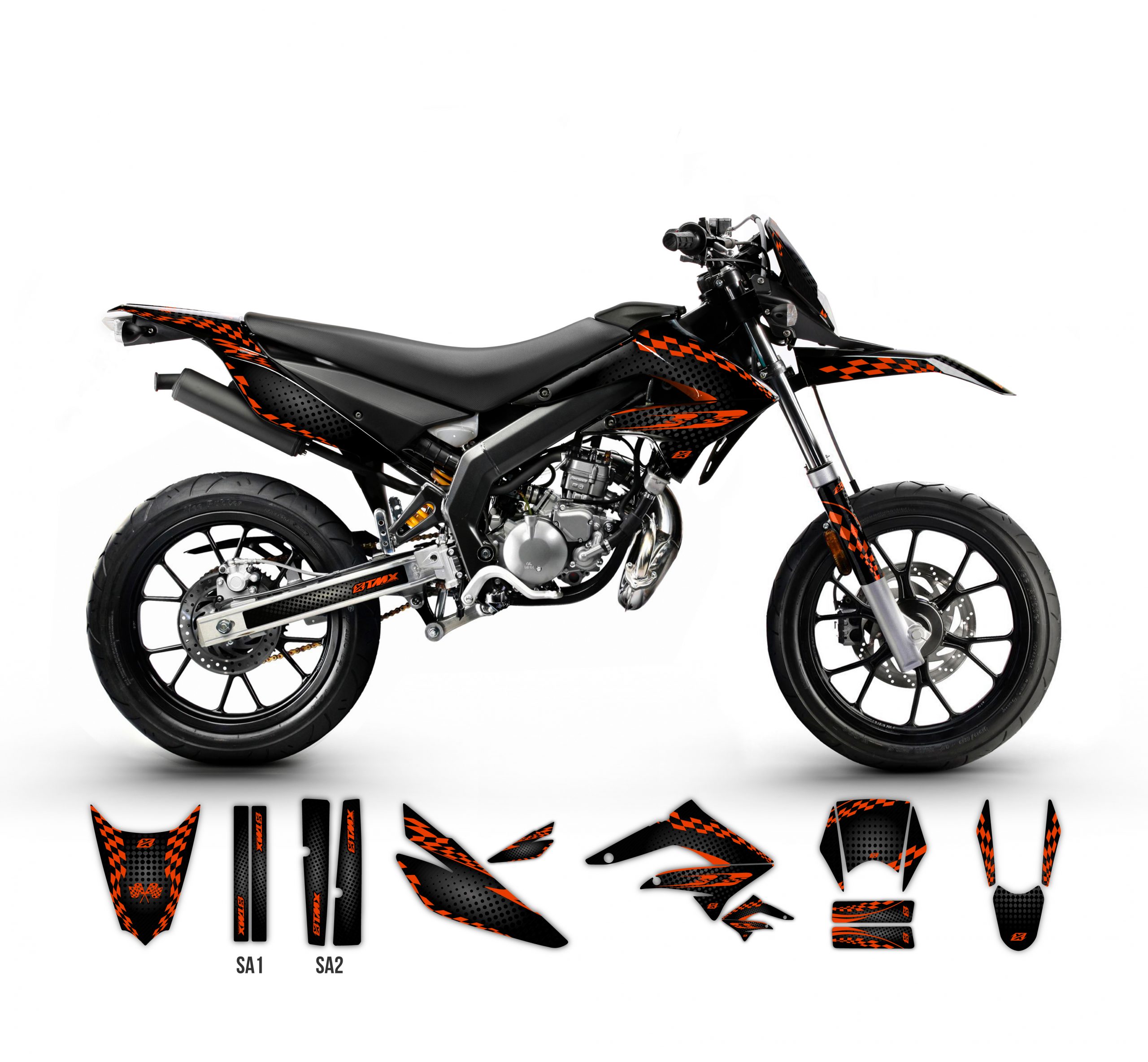 Carbon Series graphics kit for Derbi Senda 50 • TMX Graphics