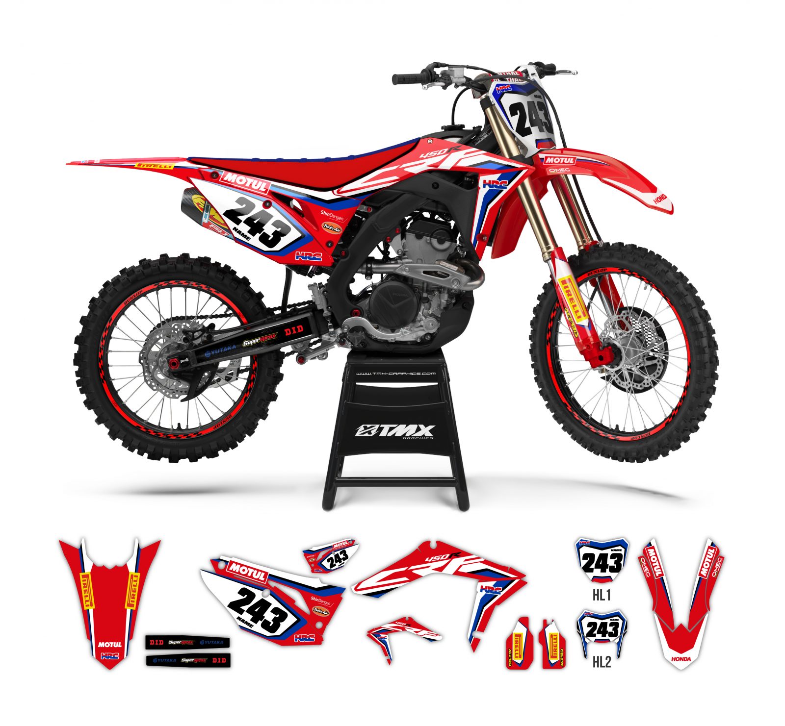 HONDA CRF 450 250 150 X RX L 2000 2019 NEW Mx Graphics Decals Stickers