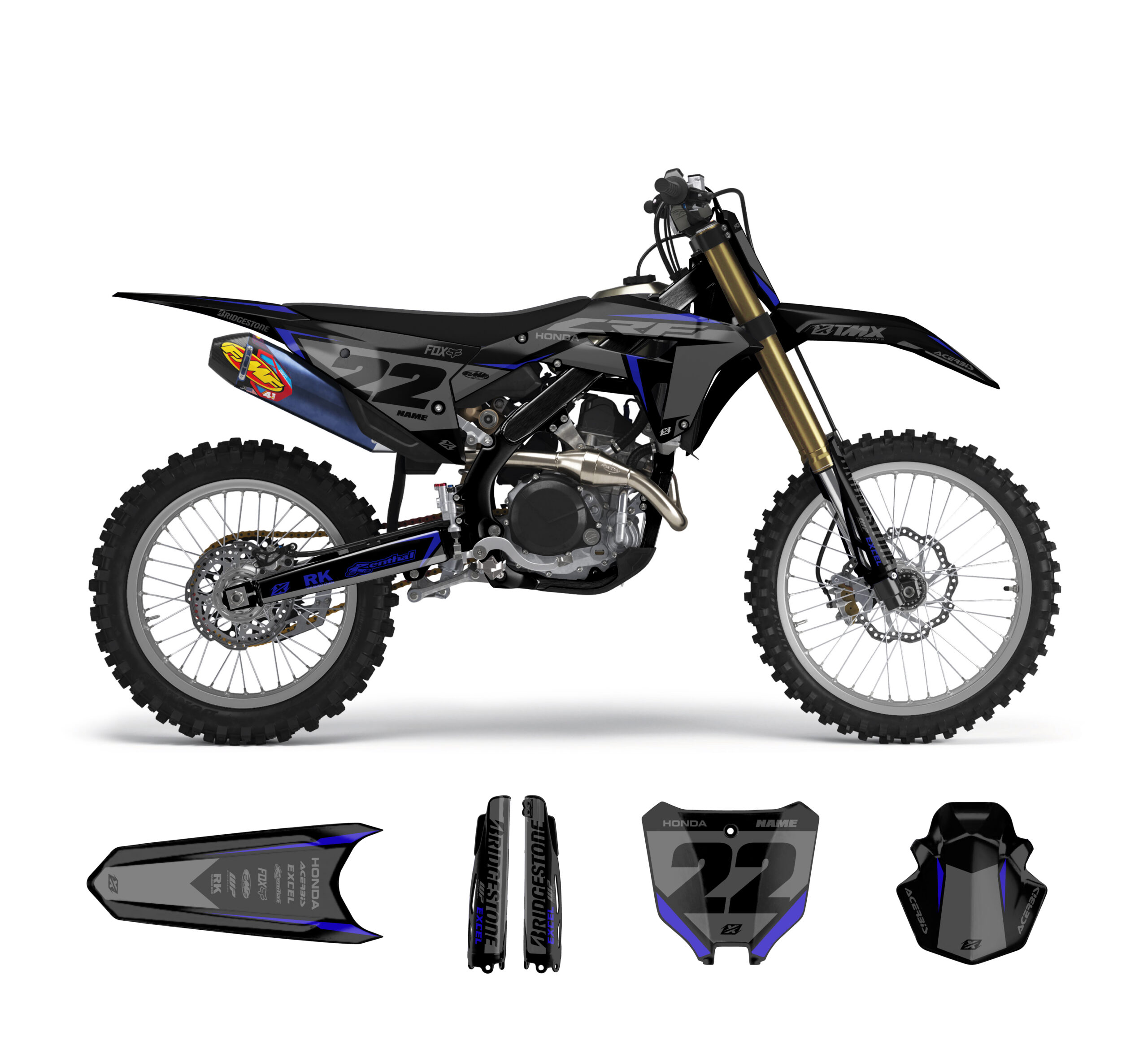 Rush Series graphics kit for Honda • TMX Graphics