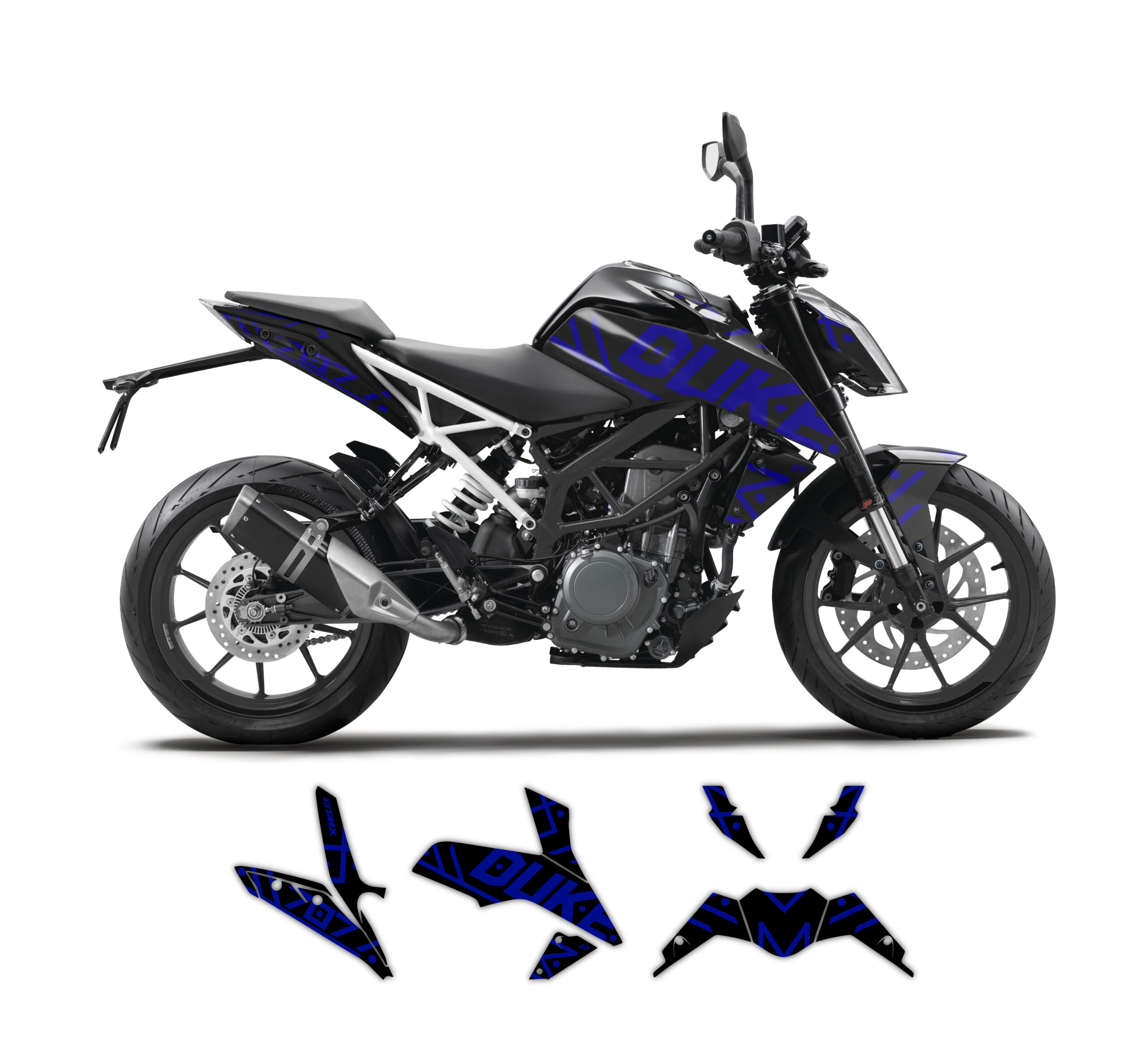 HEX Series graphics kit for KTM Duke 125 to 390 • TMX Graphics