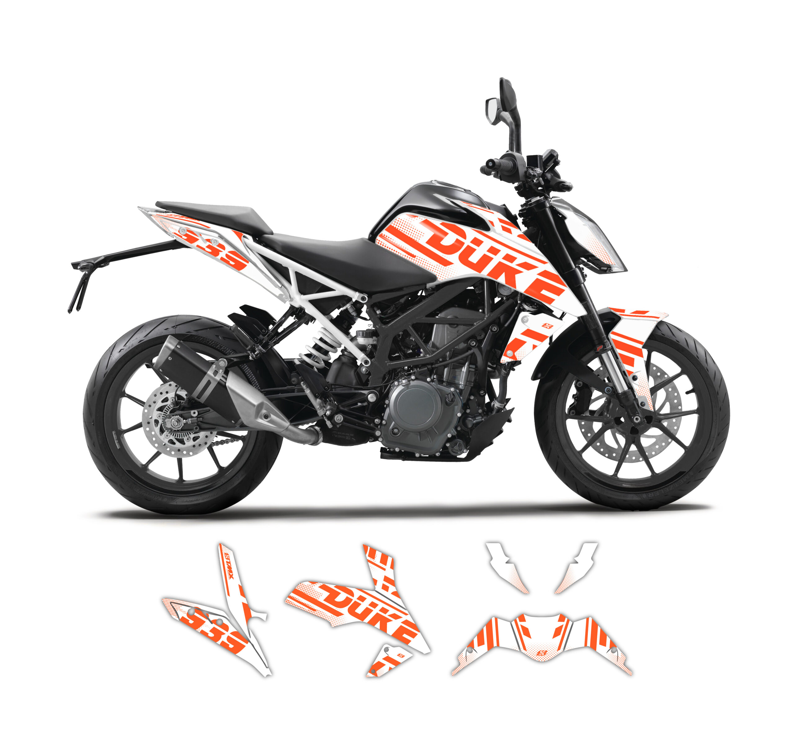 Runner Series graphics kit for KTM Duke 125 to 390 • TMX Graphics