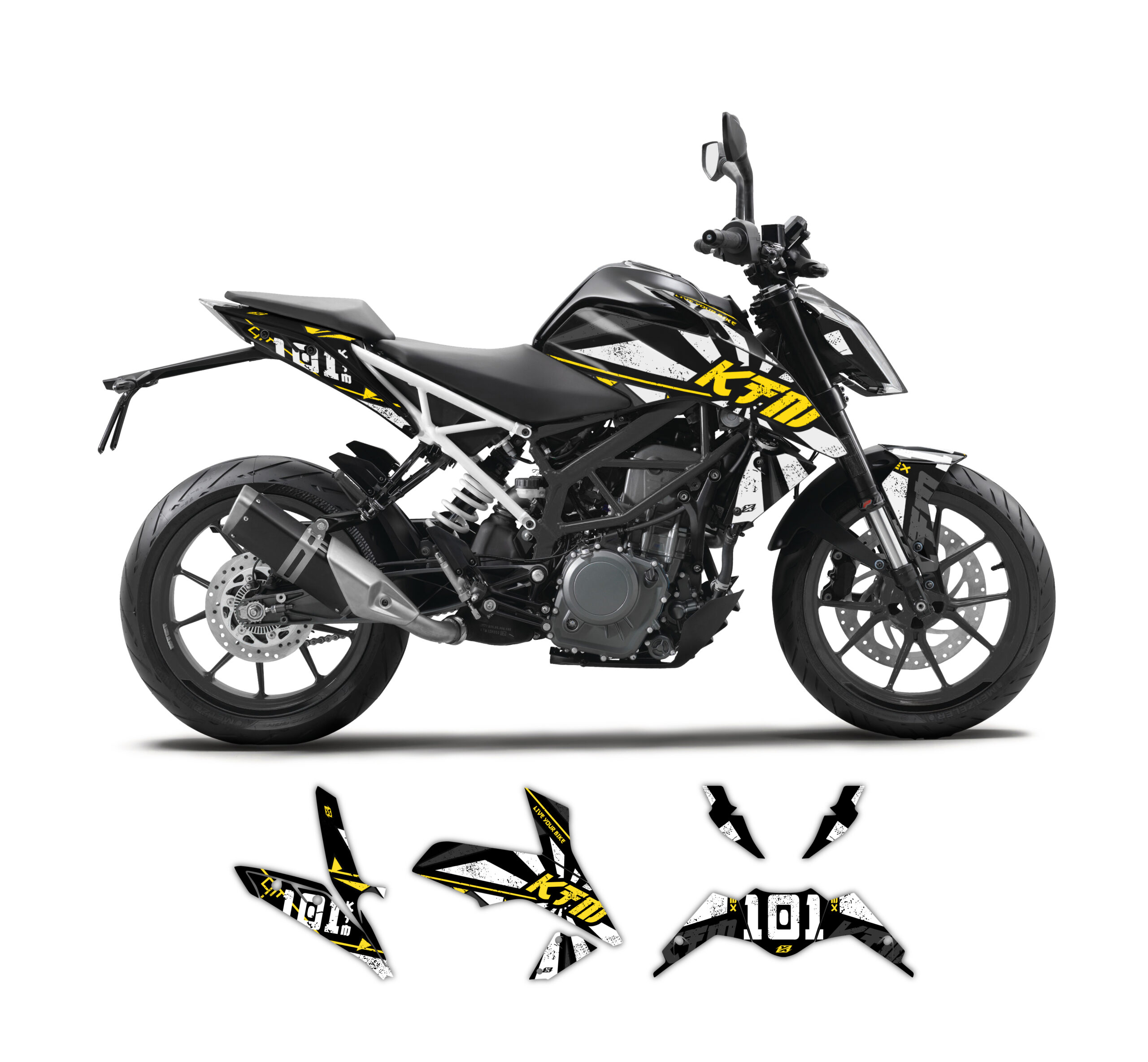 Shinobi Series graphics kit for KTM Duke 125 to 390 • TMX Graphics