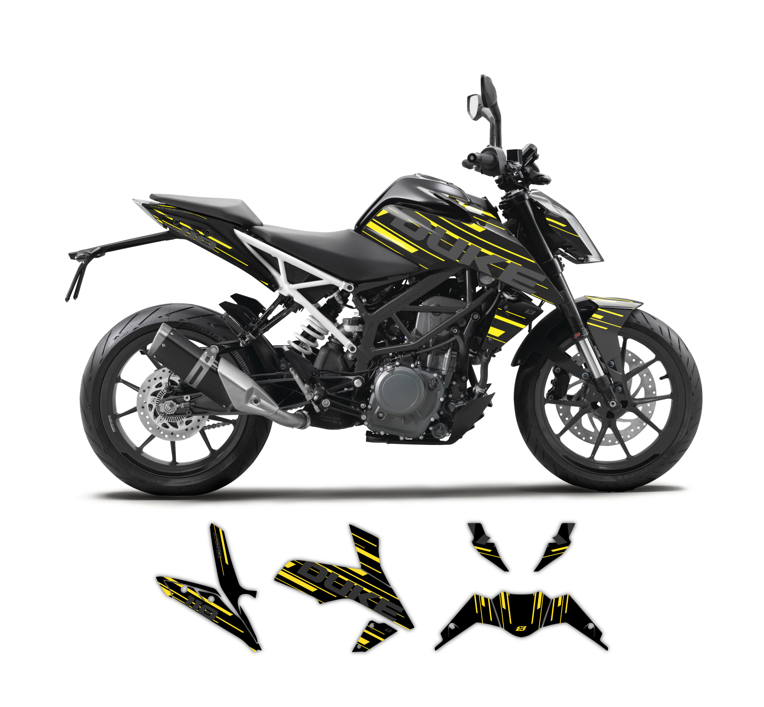 Strike Series graphics kit for KTM Duke 125 to 390 • TMX Graphics