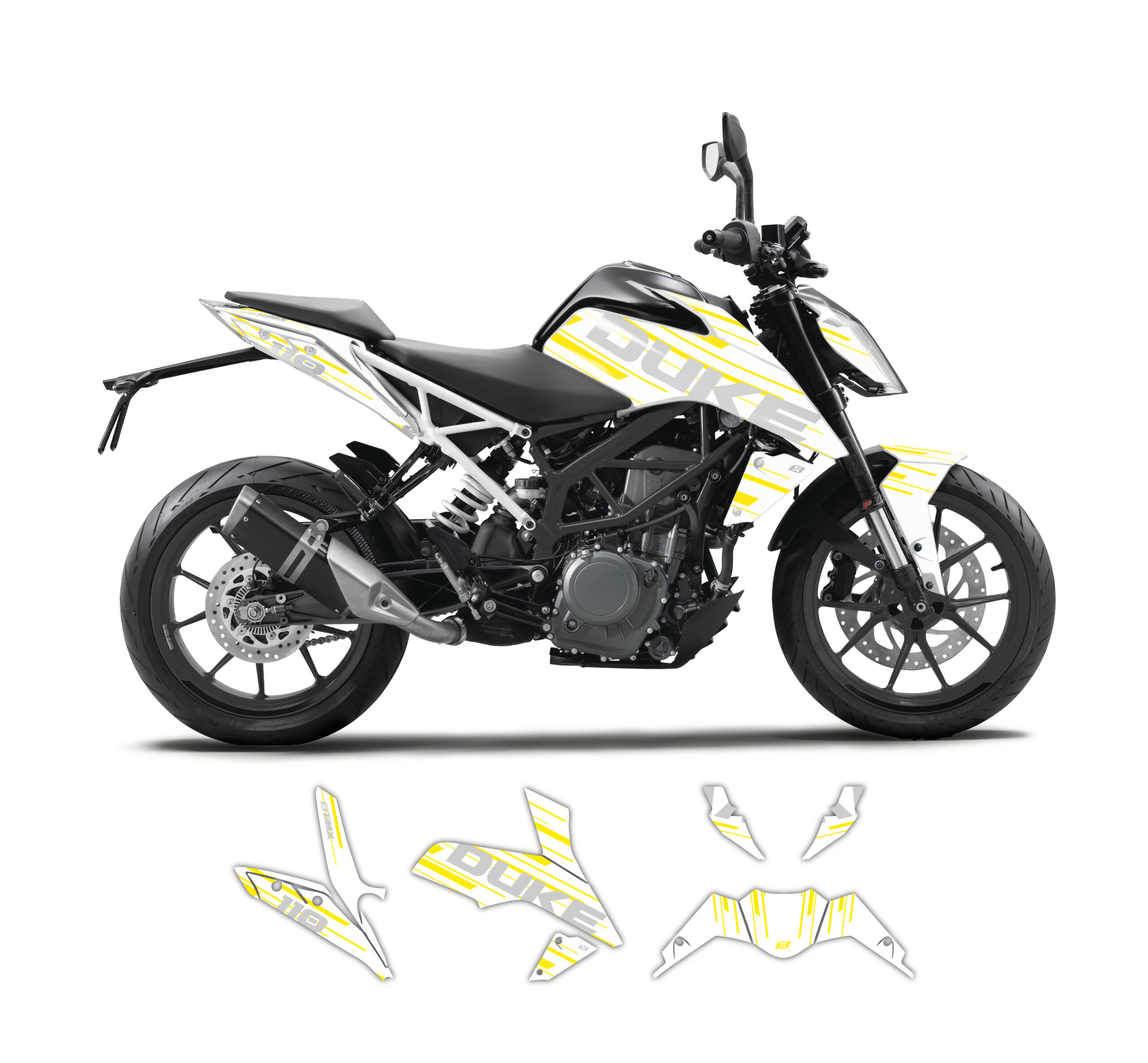Strike Series graphics kit for KTM Duke 125 to 390 • TMX Graphics