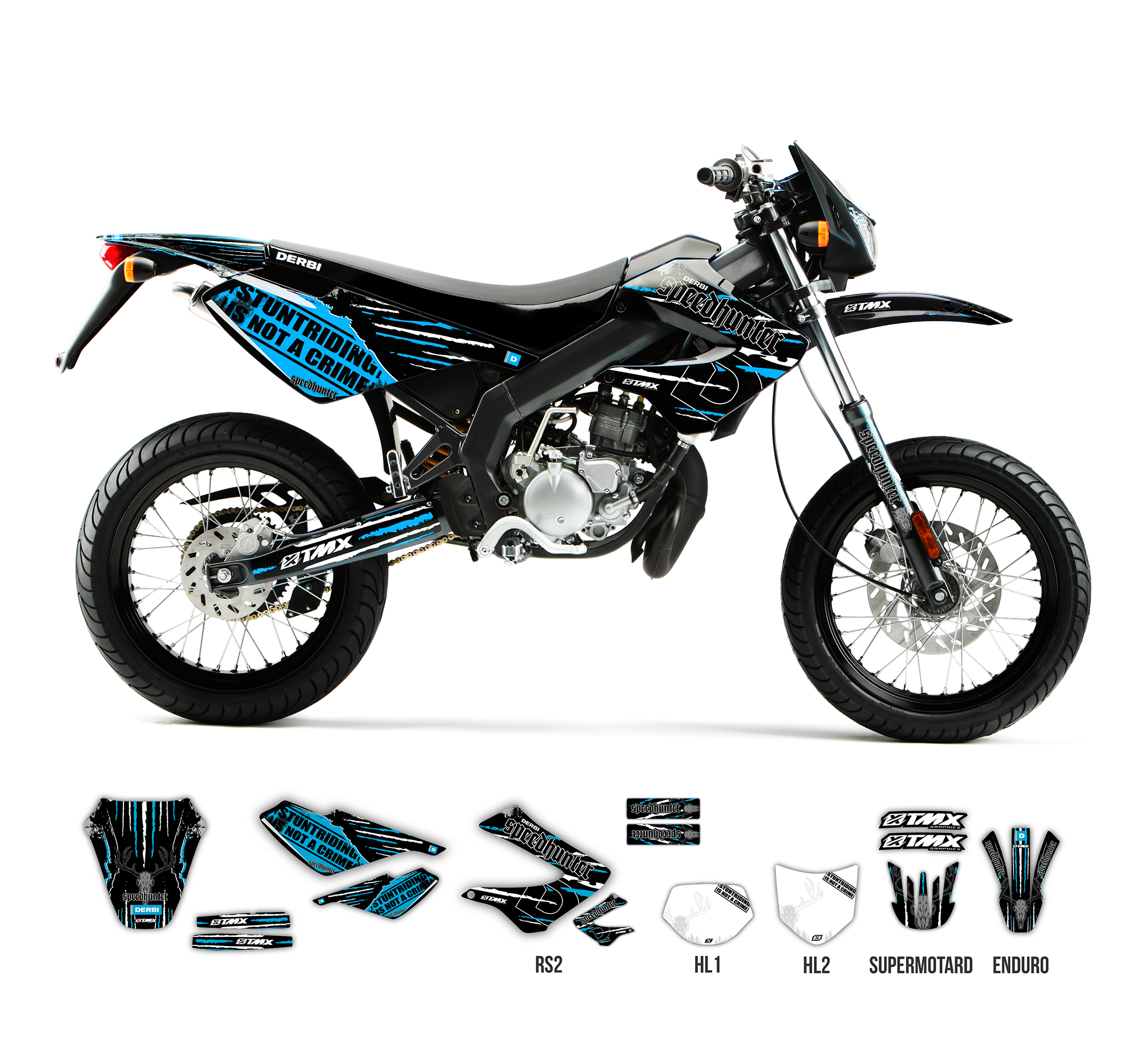 SpeedHunter Stunt Series graphics kit for Derbi Senda 50 • TMX Graphics