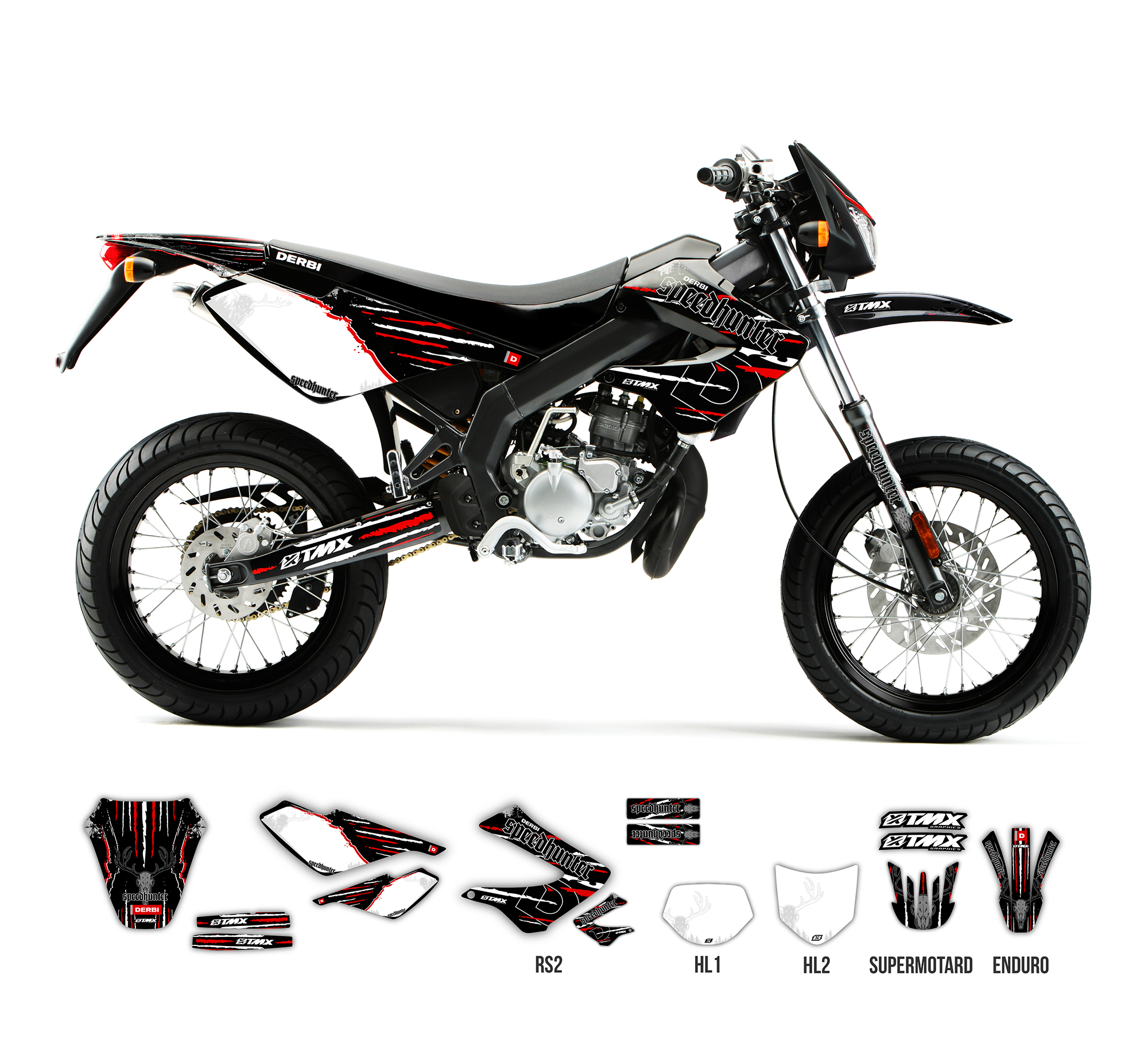 SpeedHunter Series graphics kit for Derbi Senda 50 • TMX Graphics
