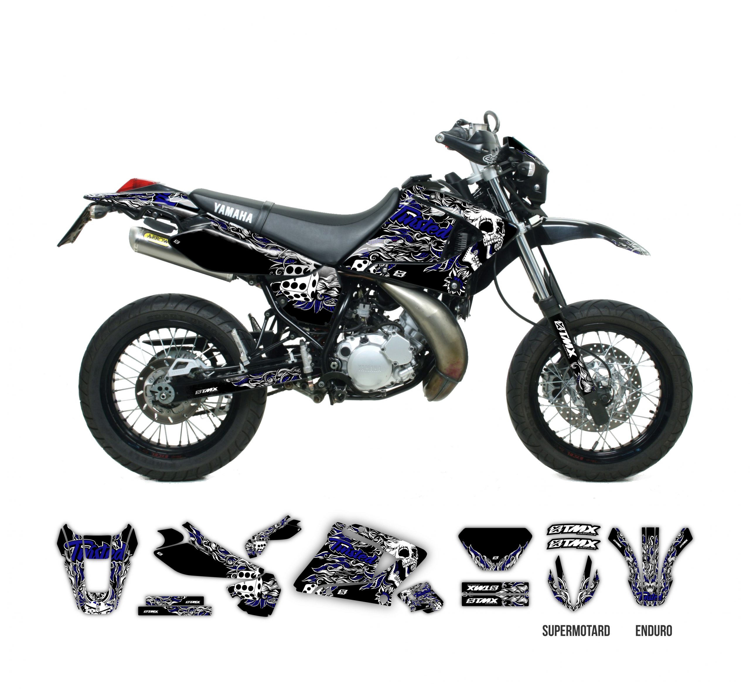 Twisted Series graphics kit for Yamaha DT 125 • TMX Graphics