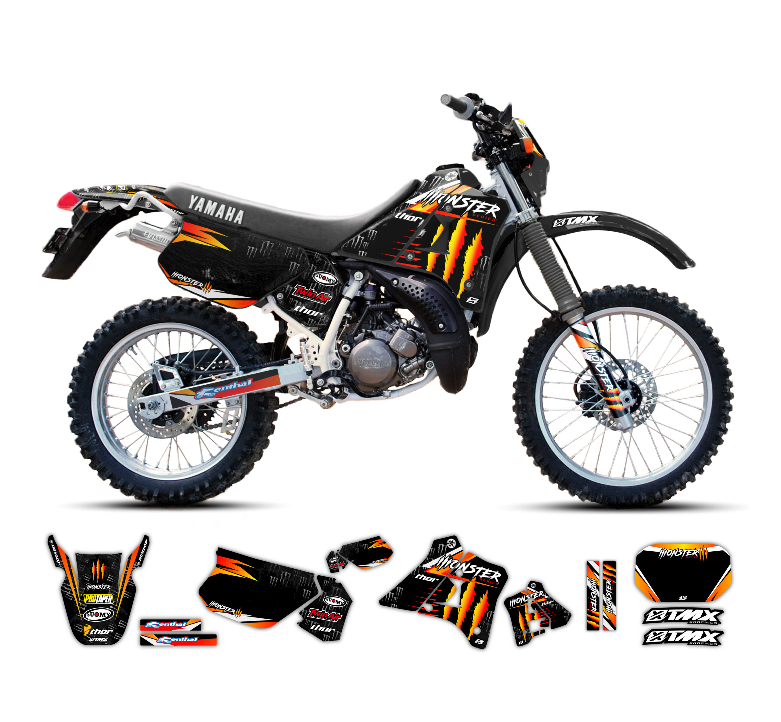 Monster Series graphics kit for Yamaha DT 125 • TMX Graphics